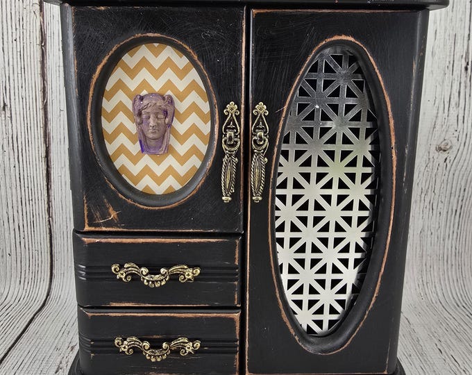 Refurbished Jewelry Box, Wiccan Magical Cabinet, Crystal Cabinet ...
