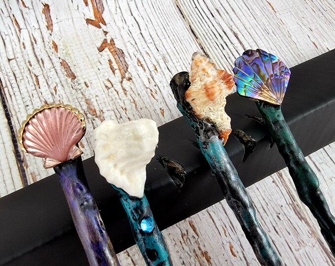 Beach Wand, Seashell Wands, Under the Sea Favor, Ocean Wand, Seashell ...