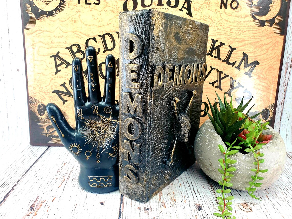 Scary Demons Book Prop, Gothic Decor, Witchy Decor, Halloween Books ...