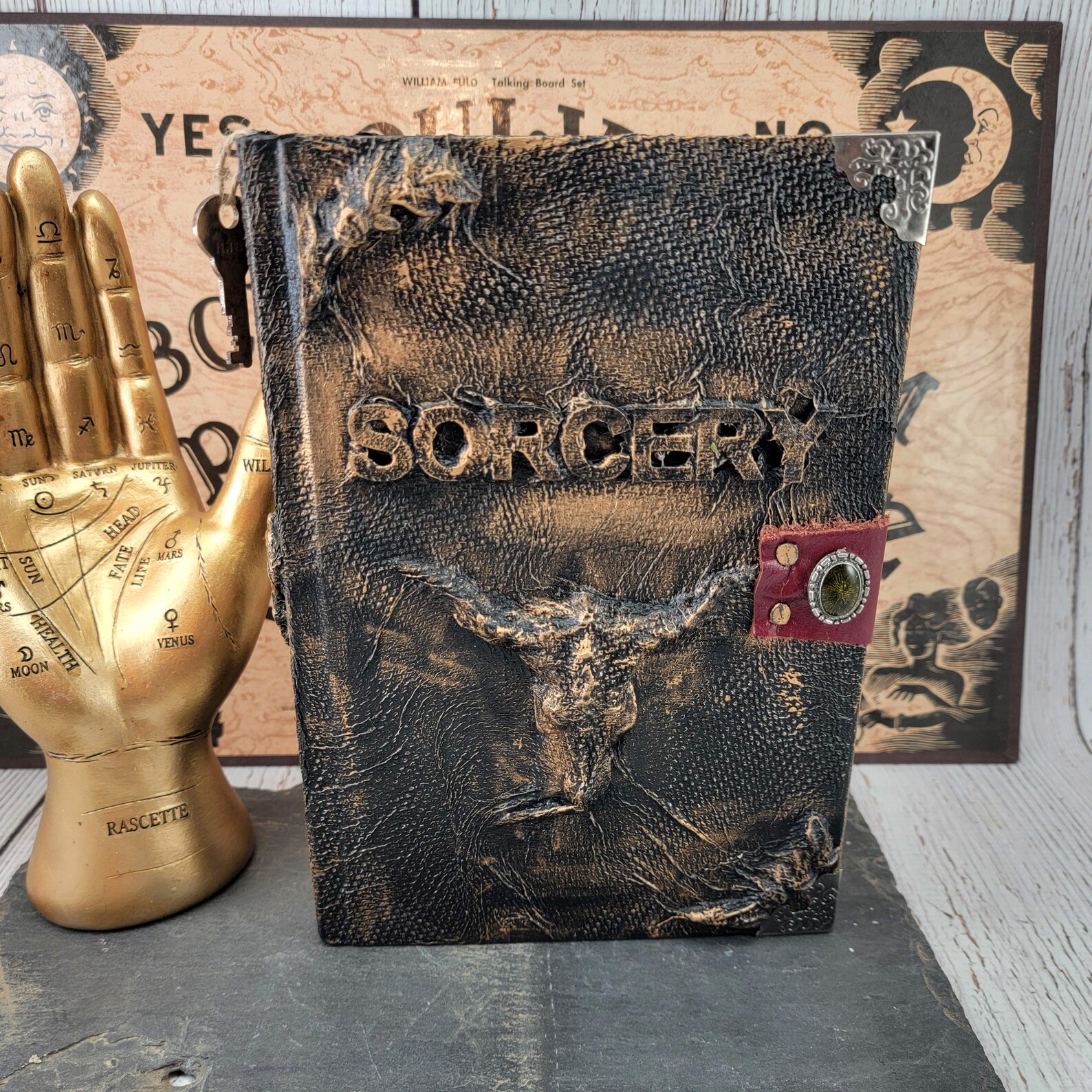 Scary Sorcery Book Prop, Gothic Decor, Witchy Decor, Halloween Books ...