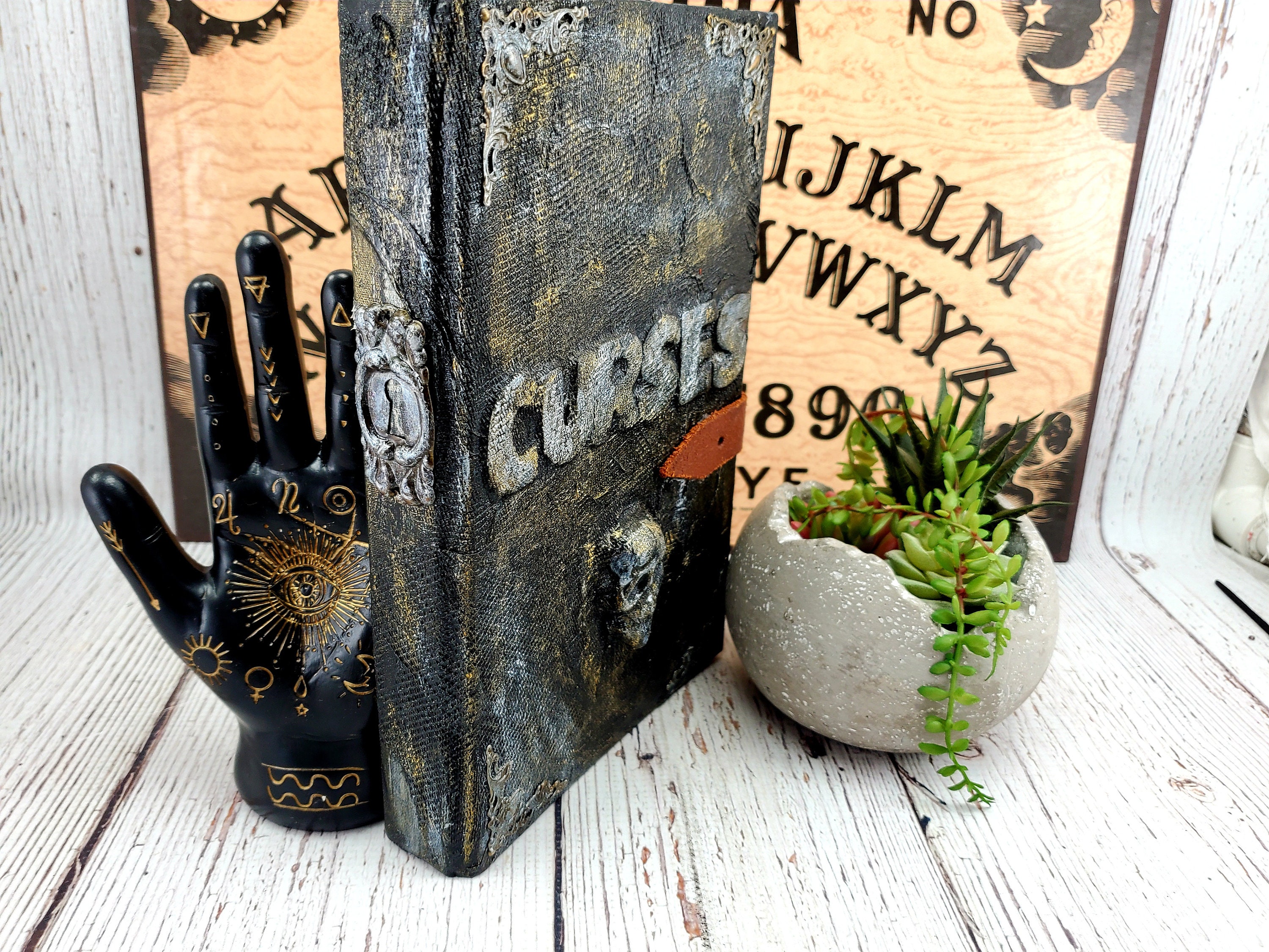 Scary Curses Book Prop, Gothic Decor, Witchy Decor, Halloween Books ...