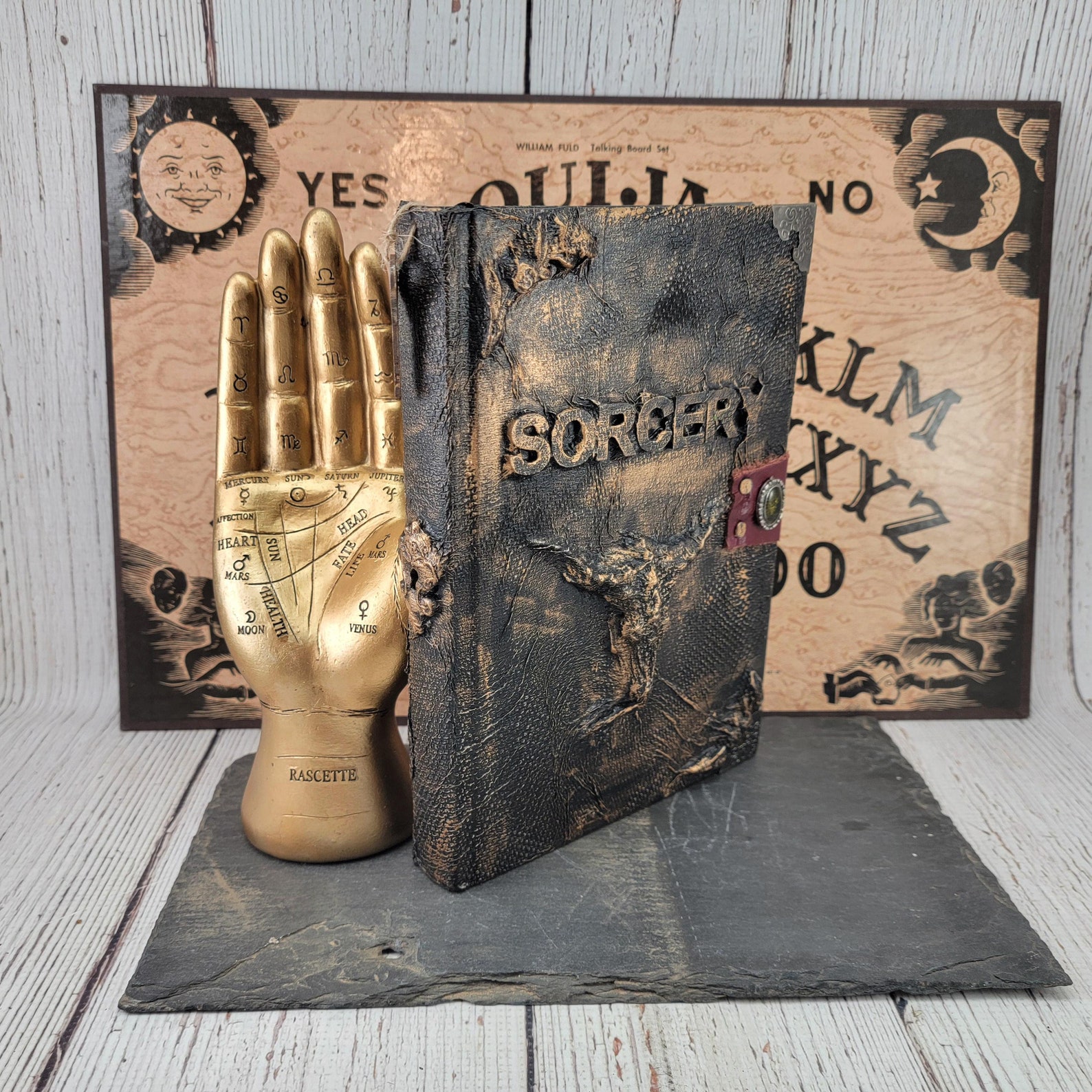 Scary Sorcery Book Prop, Gothic Decor, Witchy Decor, Halloween Books ...