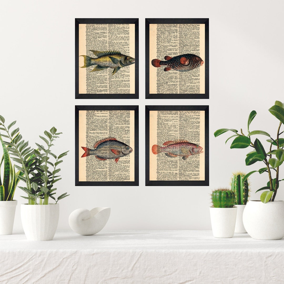 Fish Dictionary Print, Fish Wall Art, Fish Art Print, Fish Decor, Fish ...