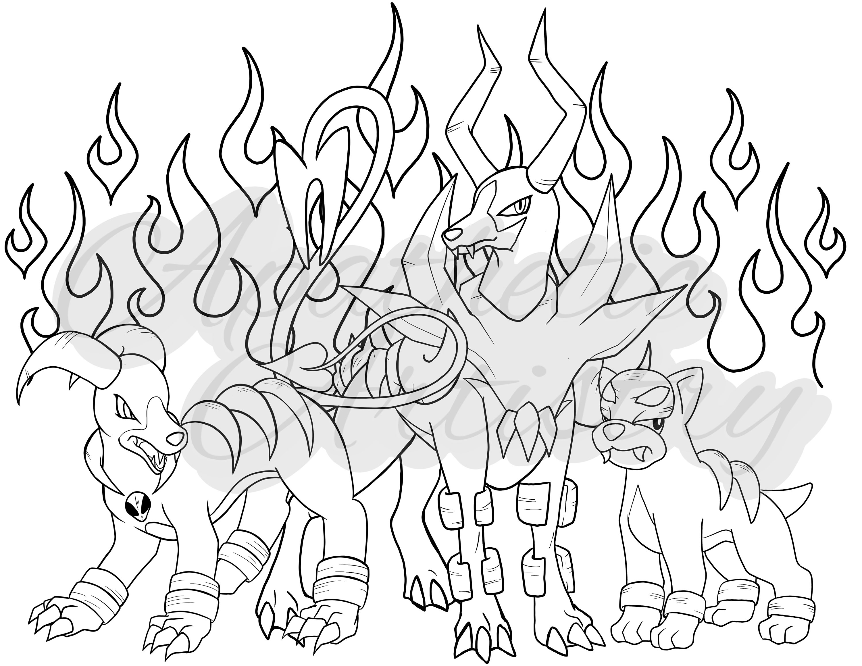 Houndour Evolution Line Printable Coloring Page - Etsy