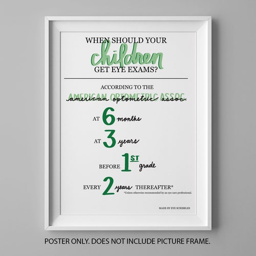 Child Eye Exam Educational Optometry Optometry Office - Etsy