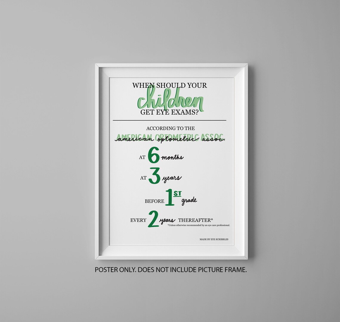 Child Eye Exam Poster: Educational Optometry Artwork - Etsy