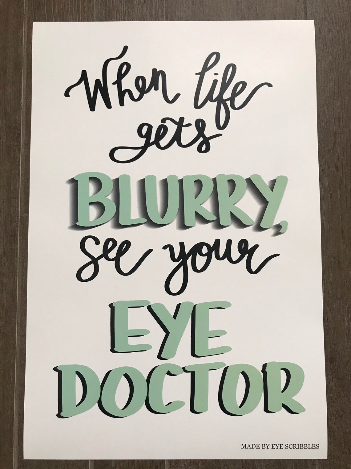 Blurry Vision Optometry Poster: Handmade Office Art Decor - Etsy