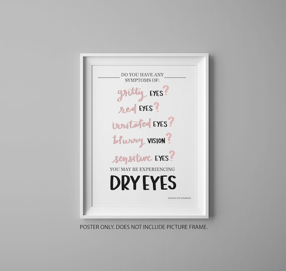 Dry Eye Symptoms Poster Dry Eye Wall Art Educational | Etsy Canada