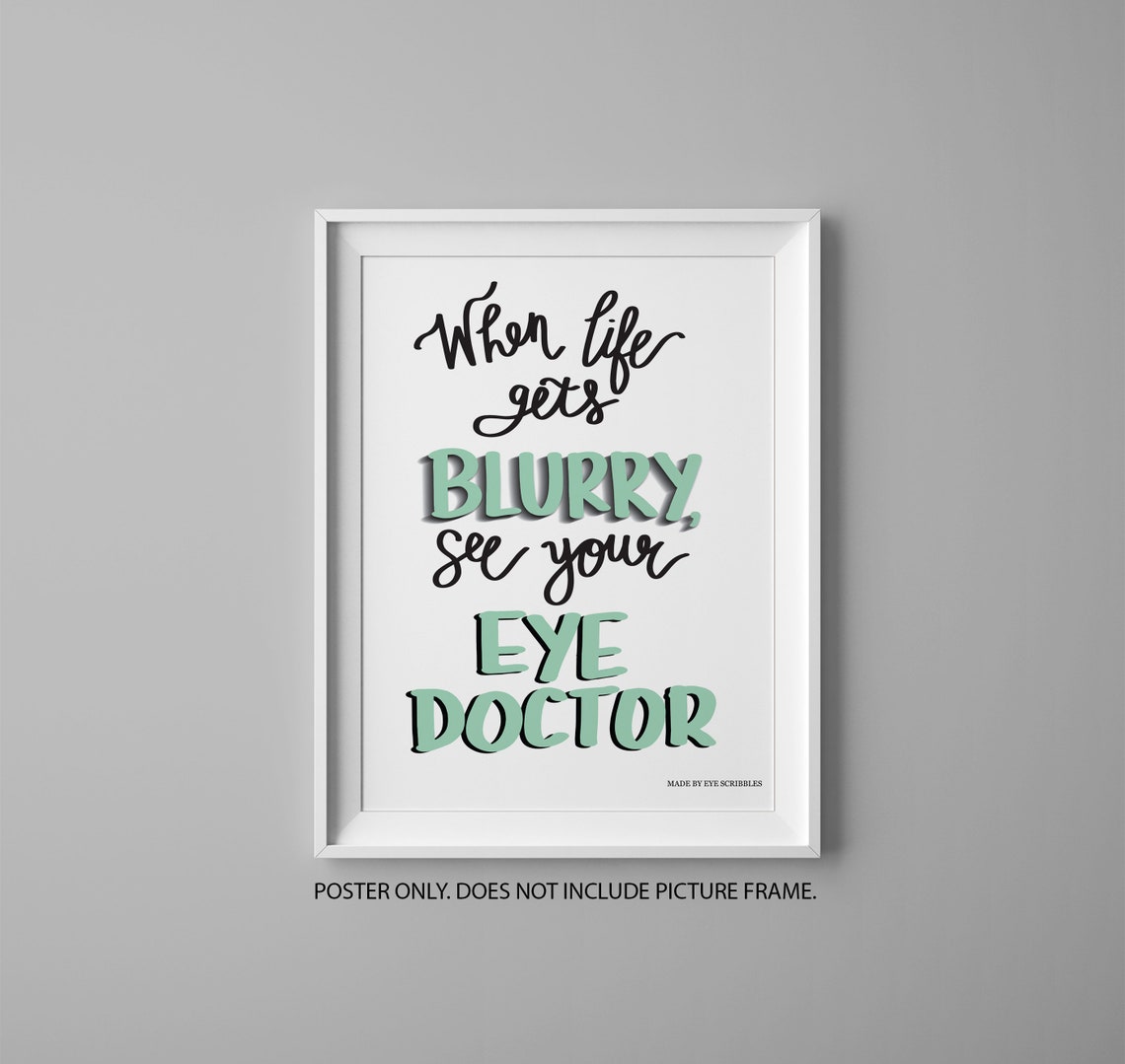 Blurry Vision Optometry Poster: Handmade Office Art Decor - Etsy