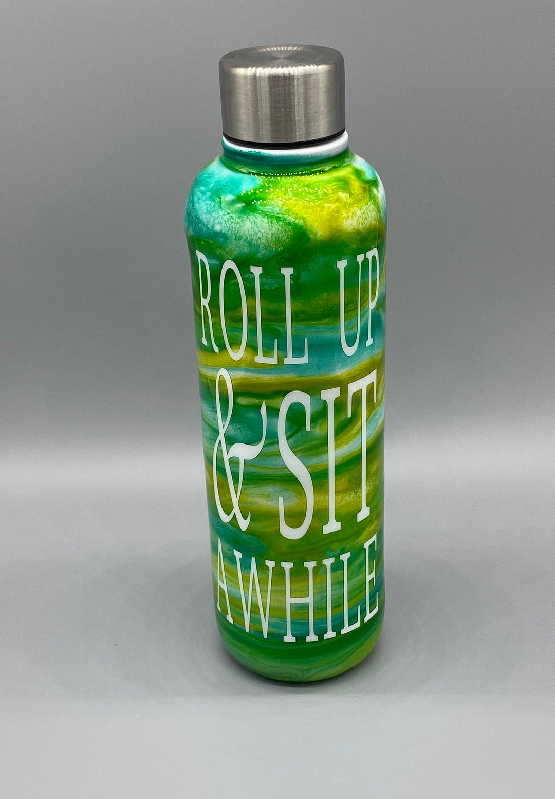 Marijuana Roll up Sit Awhile 20oz Bottle Green Yellow - Etsy