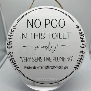 No Poo in This Toilet Sign, Bathroom Signs, Sensitive Plumbing Sign - Etsy