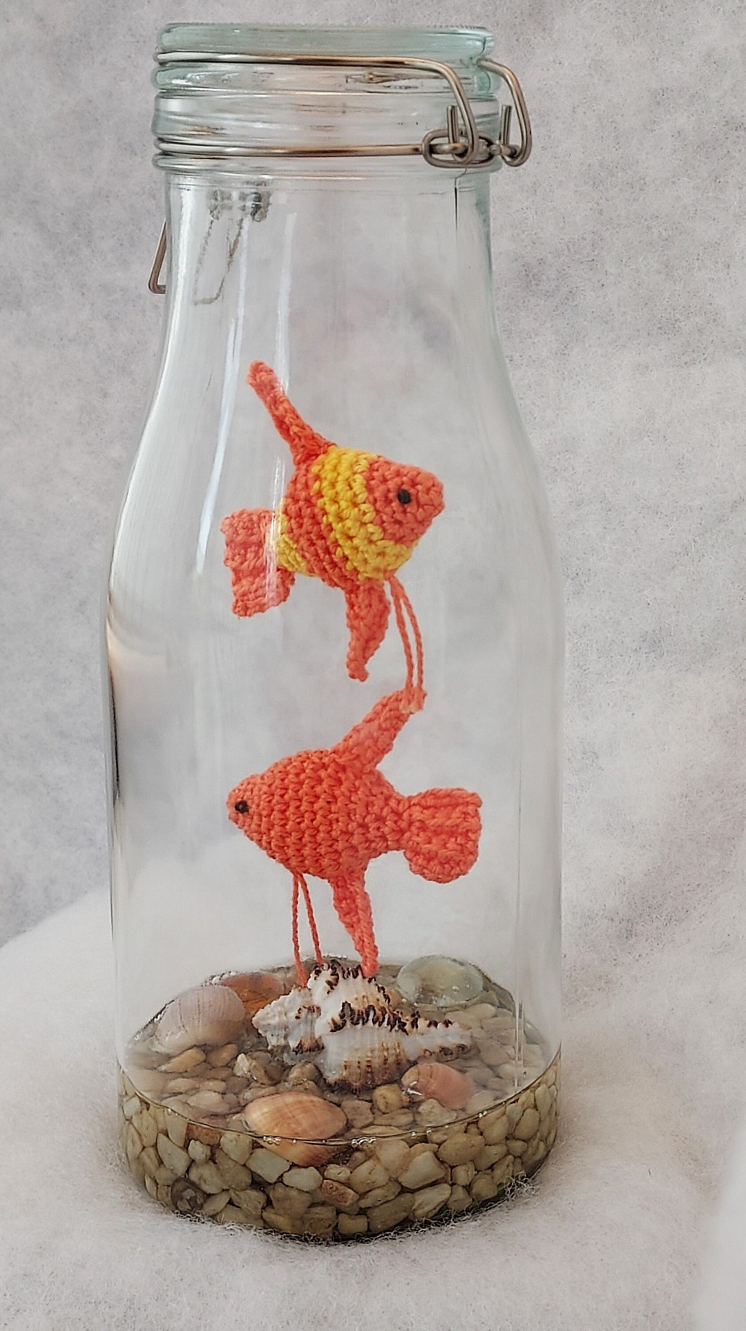Fish in a Jar, Fuss Free Fish, Amigurumi, Faux Aquarium, Crochet Sea ...