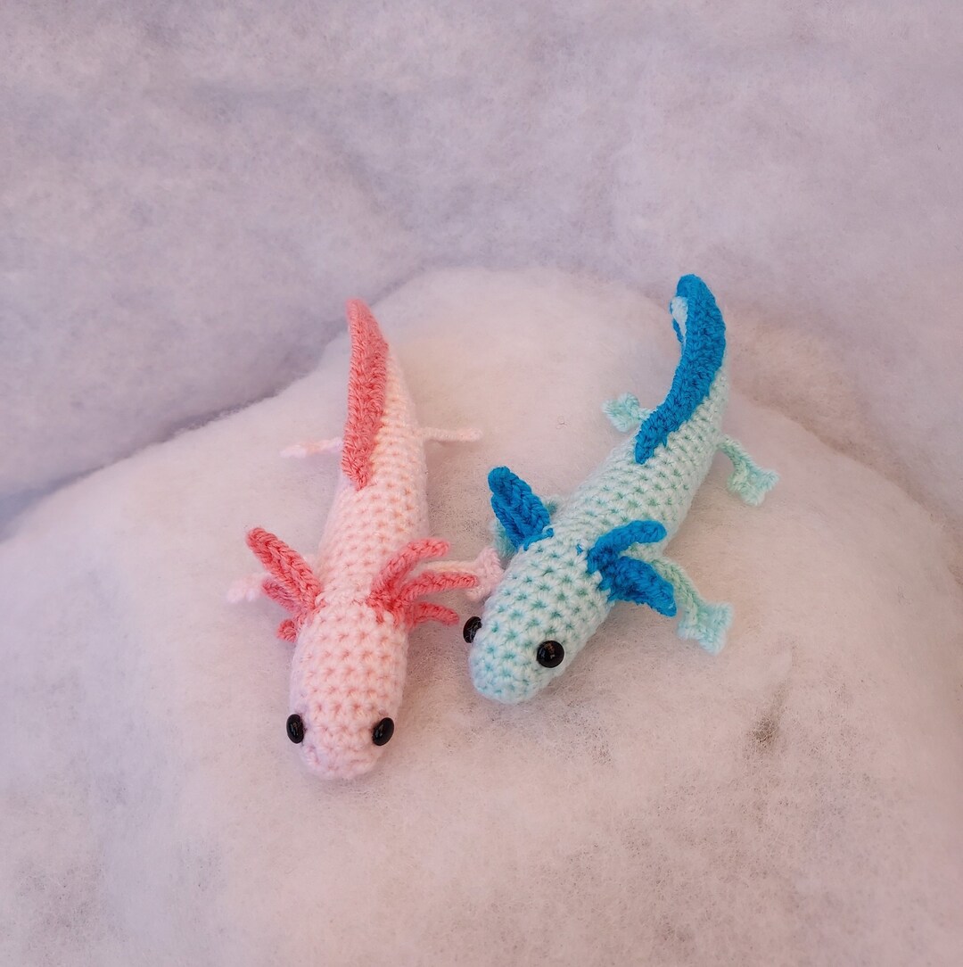 Axolotl, Crochet Salamander, Crochet Newt, Amphibian, Mexican Walking ...
