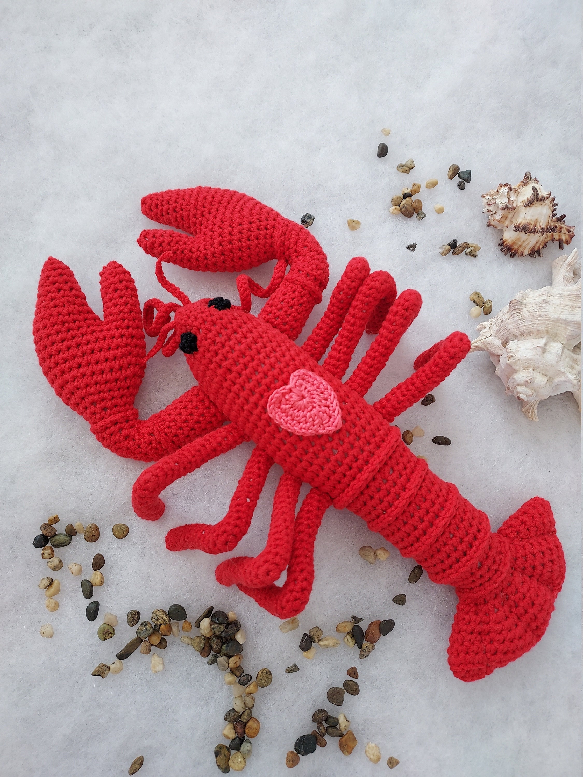 Crochet LOBSTER Amigurumi Red Lobster Soft Toy Shellfish Crustacean Marine Biology Gift for Girlfriend Shop Display Craftysue Etsy UK