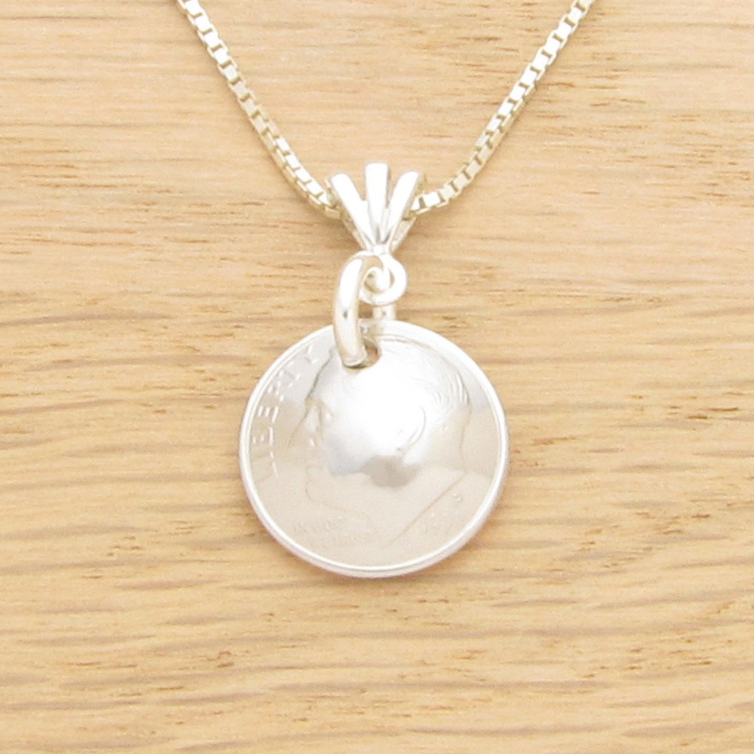 1999 US Dime Necklace, Celebrating 20 Years, Birthday Gift, Anniversary ...