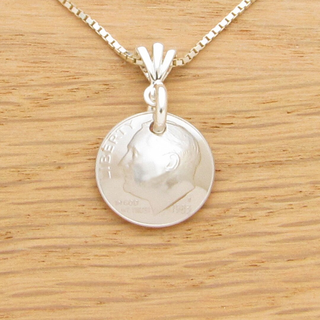 1980 US Dime Necklace, Celebrating 40 Years, Birthday, Anniversary ...
