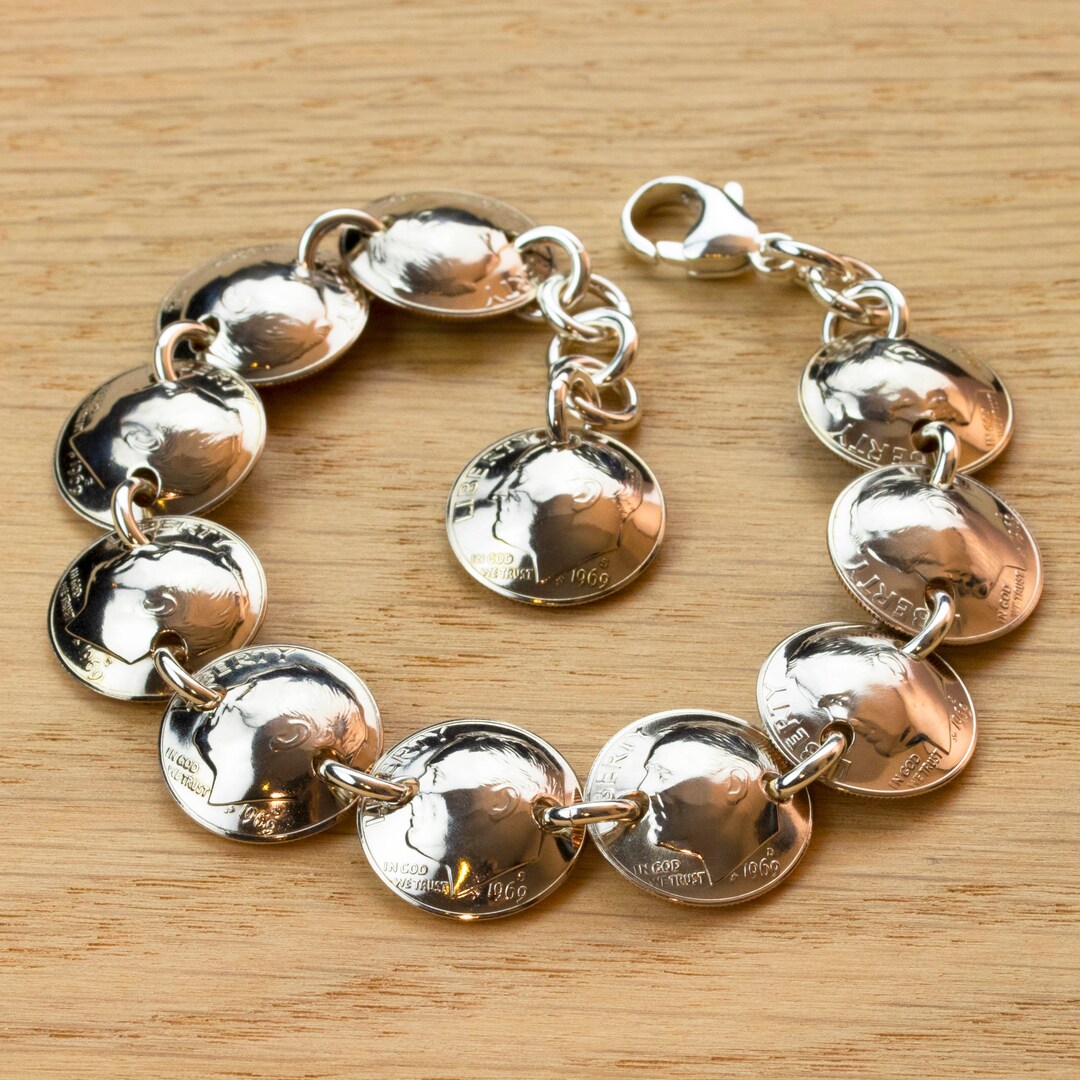 1970 US Dime Bracelet, Celebrating a Birthday, Anniversary, Graduation ...
