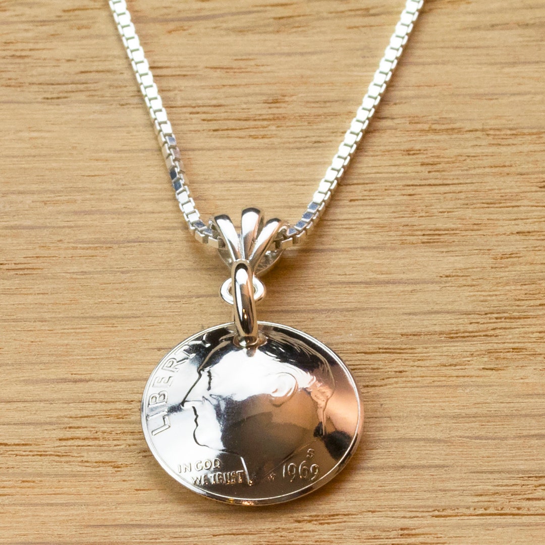 1971 US Dime Necklace - Celebrate 50th Birthday, Graduation, Wedding or ...