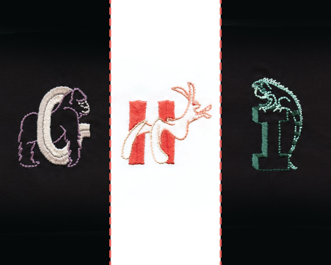 Alphabet Sampler Hand Embroidery Animal Alphabet Beginner - Etsy