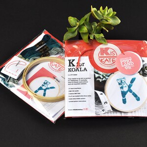 K for Koala • Beginner Hand Embroidery Kit • K Monogram Modern ...