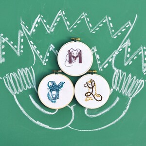 Y for Yak • Beginner Hand Embroidery Kit • Y Monogram Modern Embroidery ...