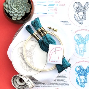 Y for Yak • Beginner Hand Embroidery Kit • Y Monogram Modern Embroidery ...