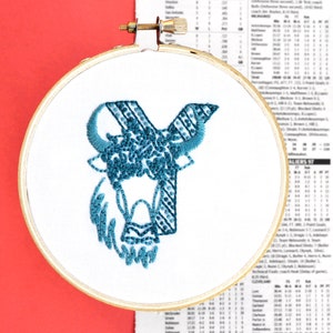 Y for Yak • Beginner Hand Embroidery Kit • Y Monogram Modern Embroidery ...
