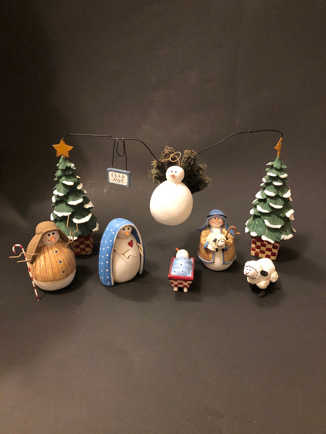Sandi Gore Evans Jolly Follies Snowman Nativity Holy Night - Etsy