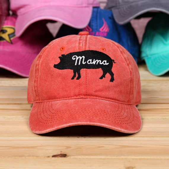 Pig Mama Monogram Baseball Cap Summer Vacation Travel Beach | Etsy