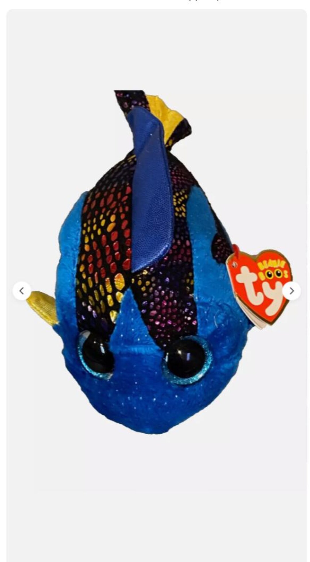 TY Beanie Boos Aqua the Fish Solid Blue Glitter Eyes 8" Swing Tag 2017 ...