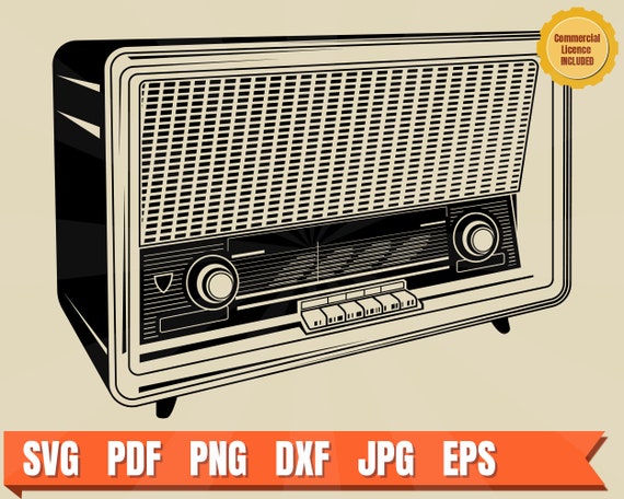 Antique Vintage Transistor Radio Set Art Logo .svg .png Vector | Etsy