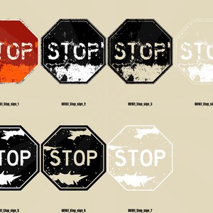 Old Rusty American Vintage Stop Sign .svg .png Vector Artwork for ...