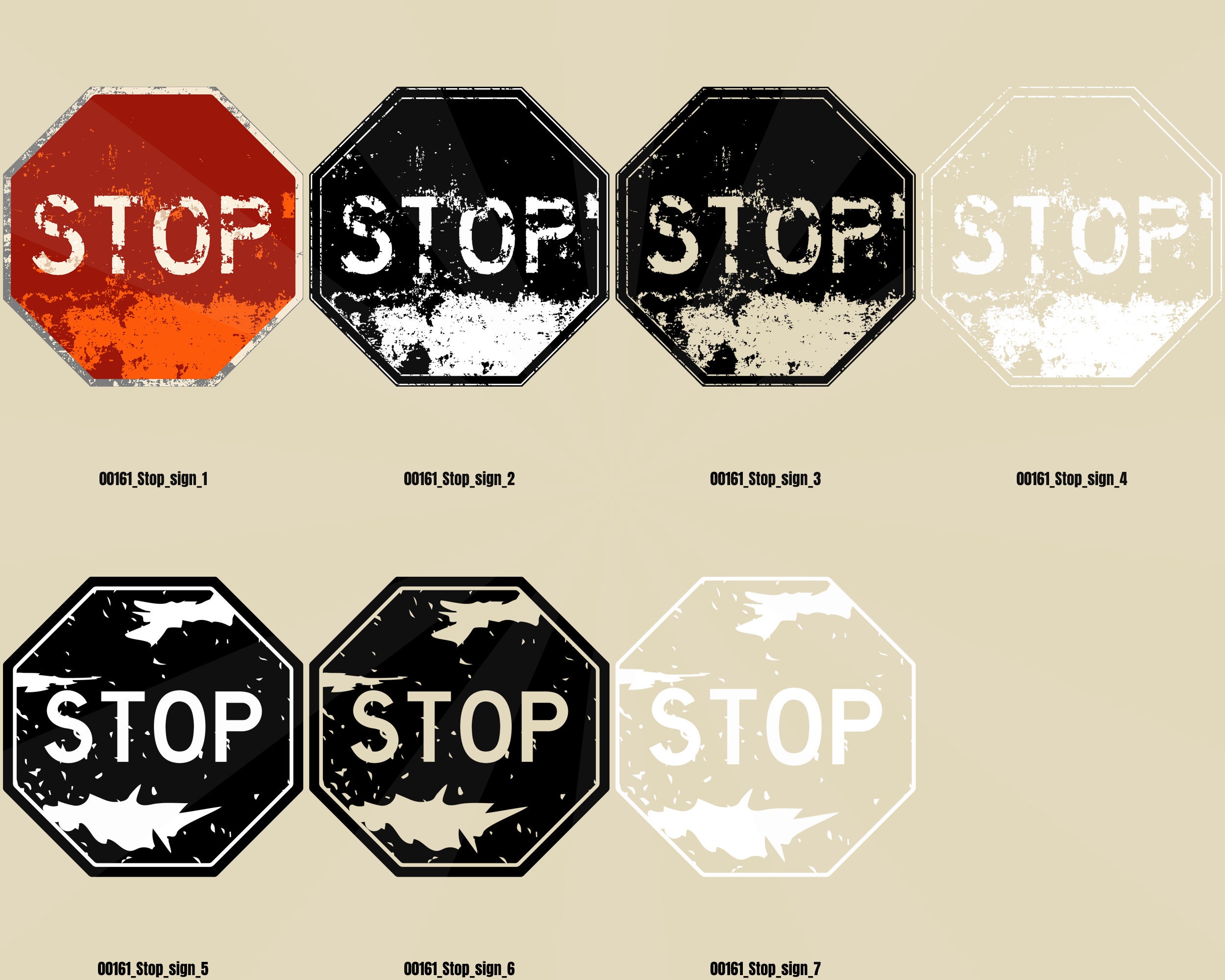 Old Rusty American Vintage Stop Sign .svg .png Vector Artwork for ...