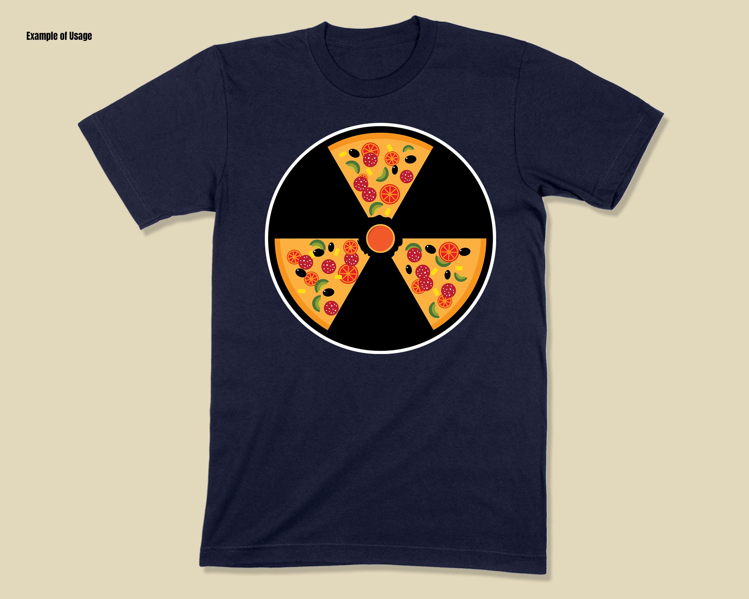 Pizza Hazard Nuclear Warning Sign Funny Digital Art Svg Png Vector for ...