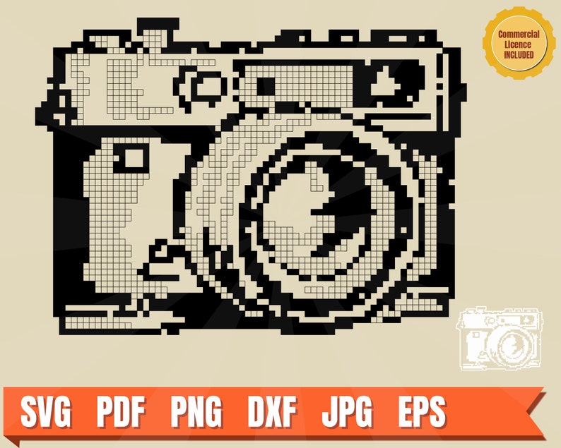 Pixel Art Vintage Photo Camera Art Logo .svg .png Vector for Digital ...