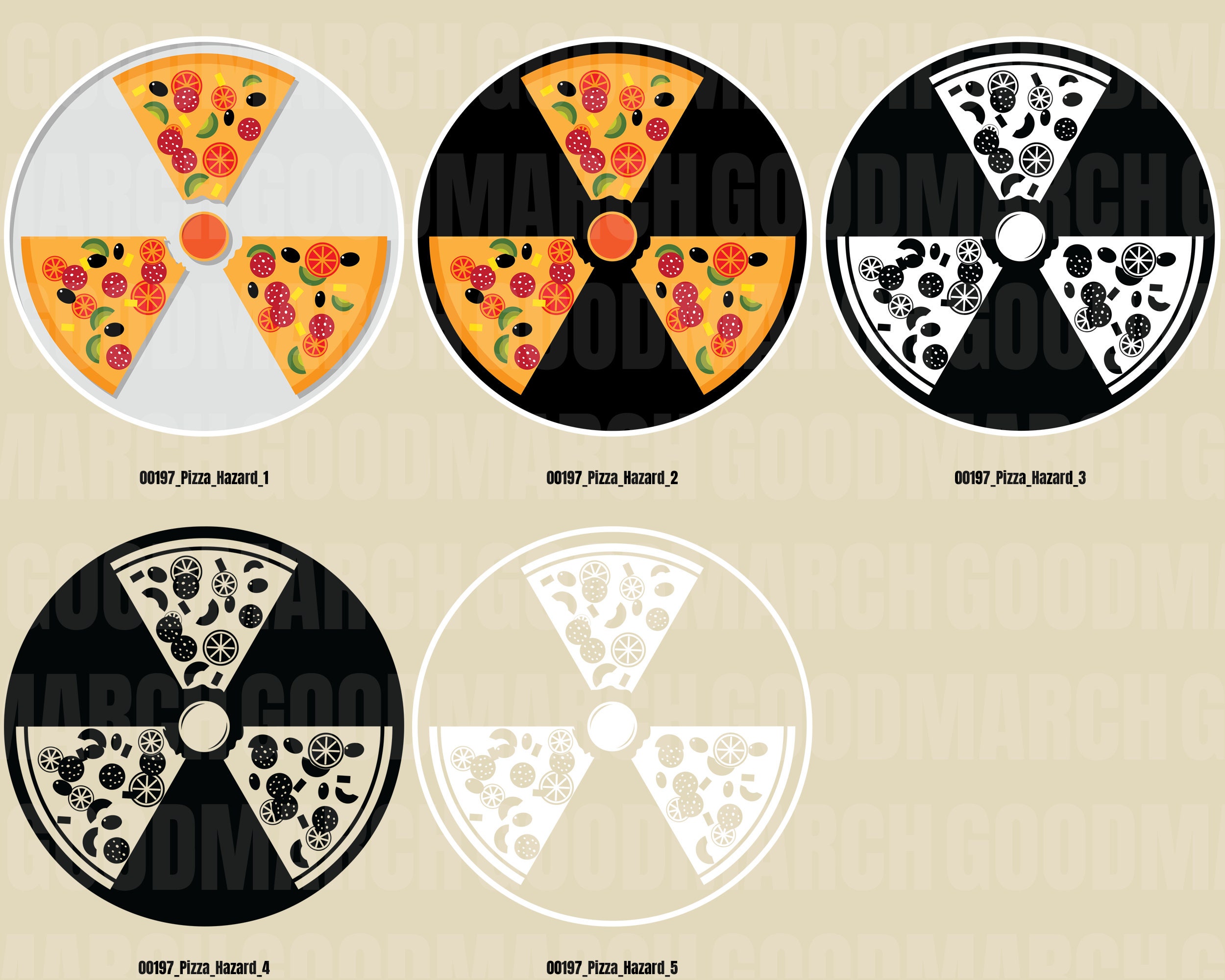 Pizza Hazard Nuclear Warning Sign Funny Digital Art Svg Png Vector for ...