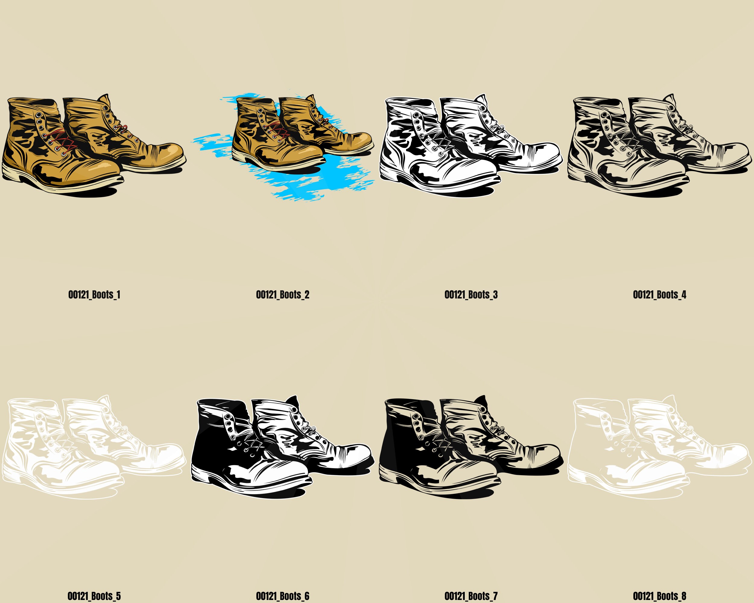 Old Good Dirty Working Boots Art Logo .svg .png Vector for Digital ...