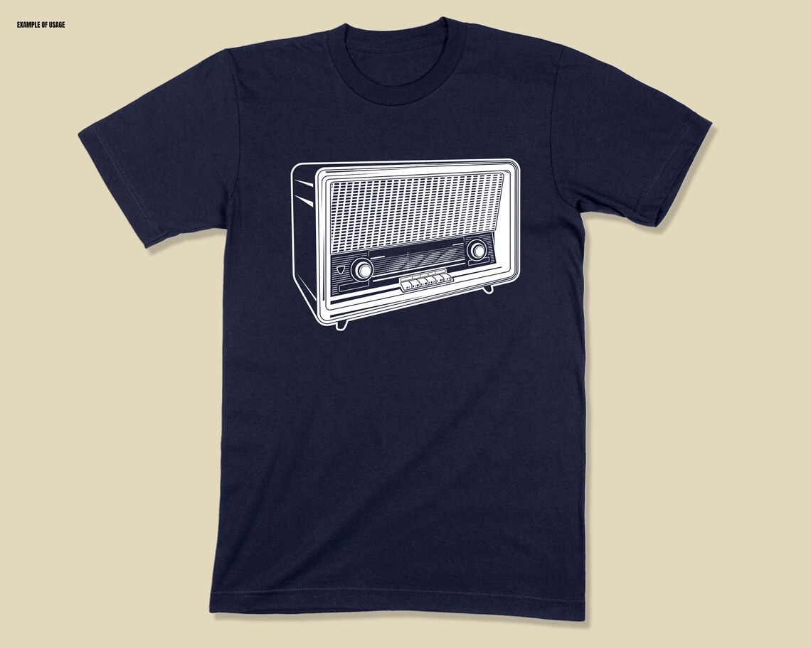 Antique Vintage Transistor Radio Set Art Logo .svg .png Vector for ...