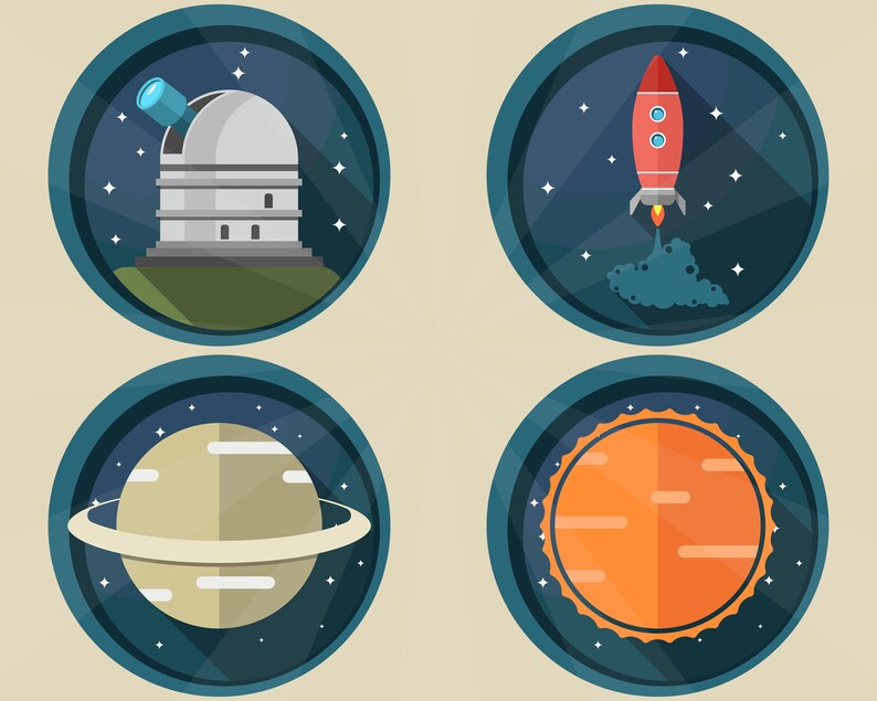 16 Cosmos Icons Set Universe Planets High Resolution PNG Art for ...