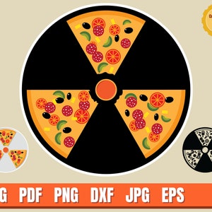 Pizza Hazard Nuclear Warning Sign Funny Digital Art Svg Png Vector for ...