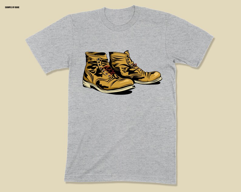 Old Good Dirty Working Boots Art Logo .svg .png Vector for Digital ...