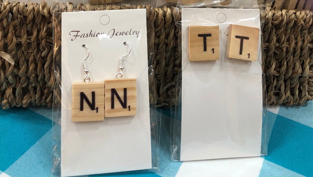 Handmade Scrabble Ear Rings - Etsy UK