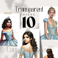 10 Mexican Princess Quinceañeras Clipart, Black and Pink Dress ...