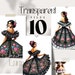 10 Mexican Princess Quinceañeras Clipart, Black and Pink Dress ...
