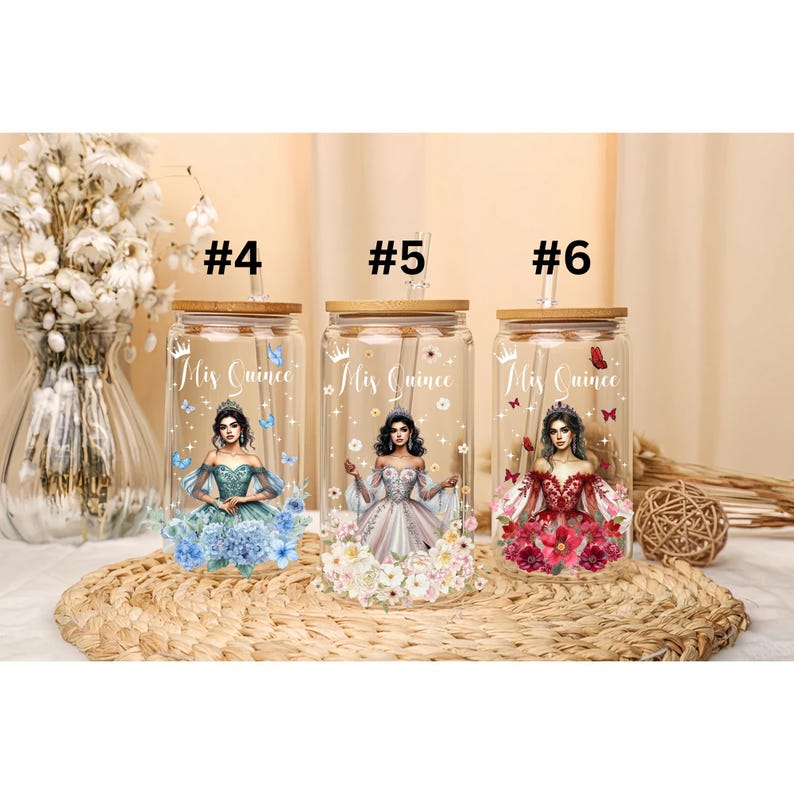 Quinceañera Glass Cup, Party Favor, Quince Design - Etsy