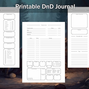 Dnd Character Journal Dungeons and Dragons Dnd Character Sheet D&D ...