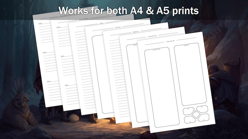 Dnd Character Journal Dungeons and Dragons Dnd Character Sheet D&D ...