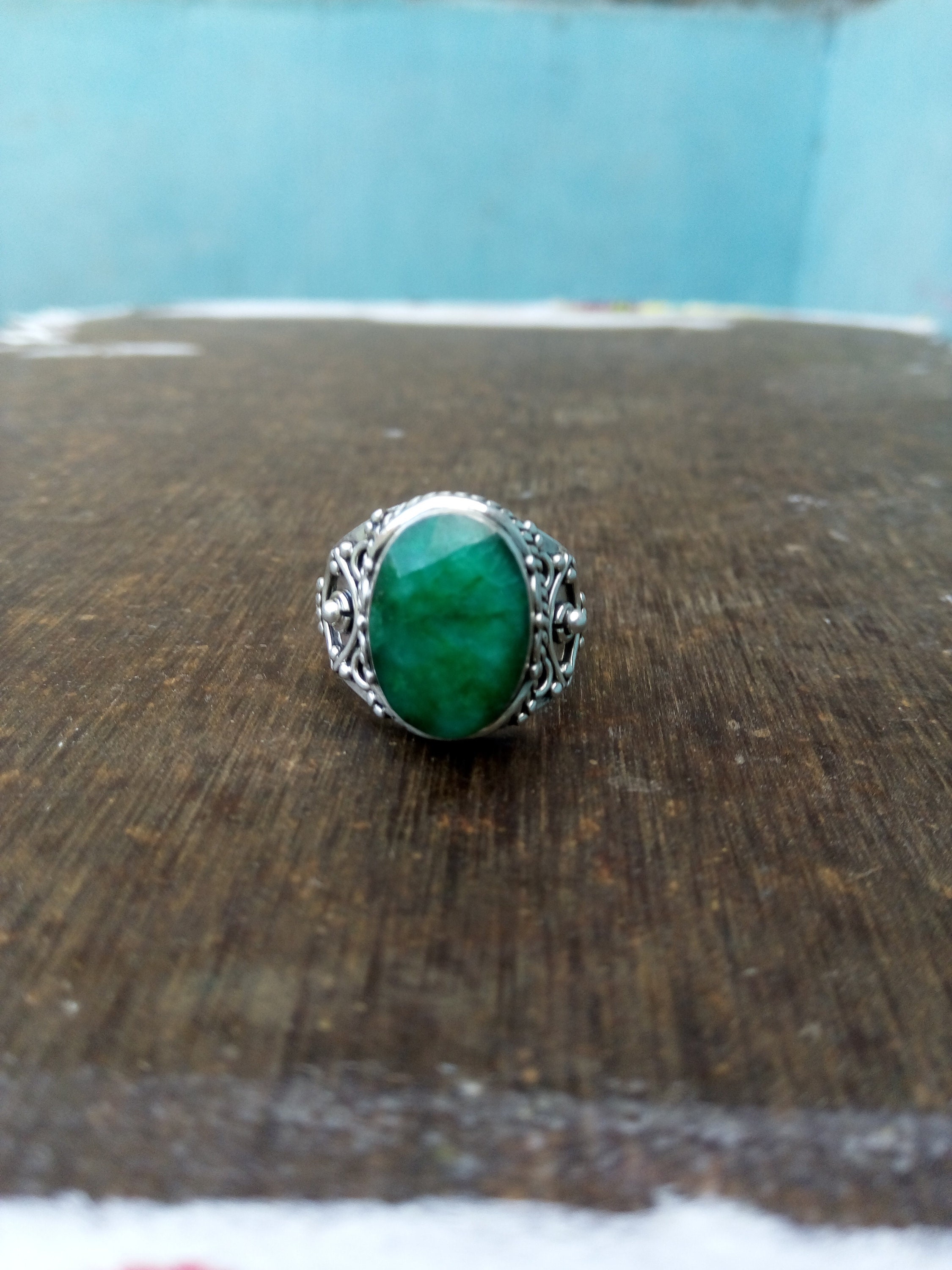 Green Jade Rings Sterling Silver Rings For Women Dainty | Etsy