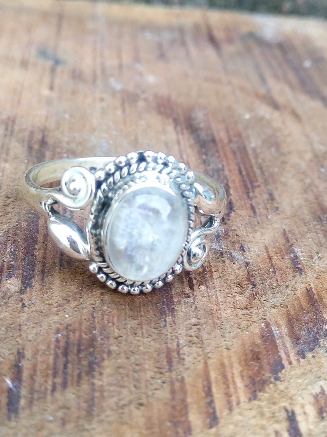 Genuine Moonstone Ring Moonstone Silver Ring Moonstone Ring | Etsy