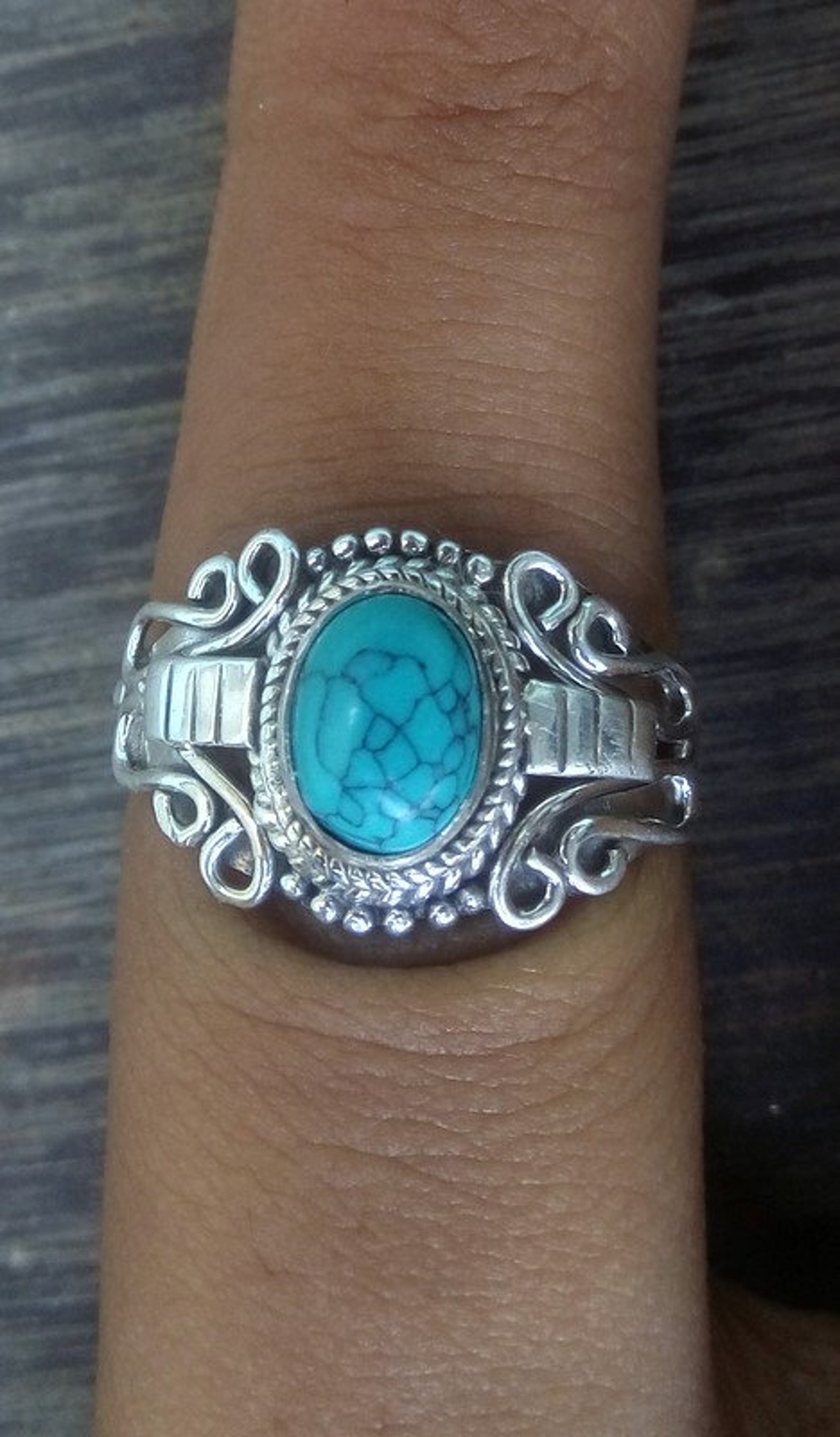 Natural Firoza Stone ring/ Sterling Silver ring/ 925 ring/ | Etsy